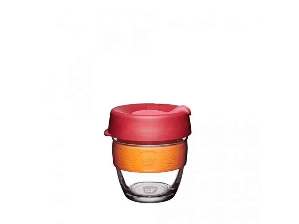 KeepCup Brew Solar S 227ml: Skleněný Termohrnek - Červeno-Oranžový