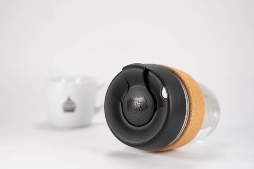 Organic coffee mug KeepCup Brew Cork Black M 340 ml