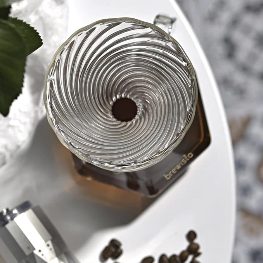 Brewista Tornado Duo Dripper 2: Průhledný skleněný překapávač