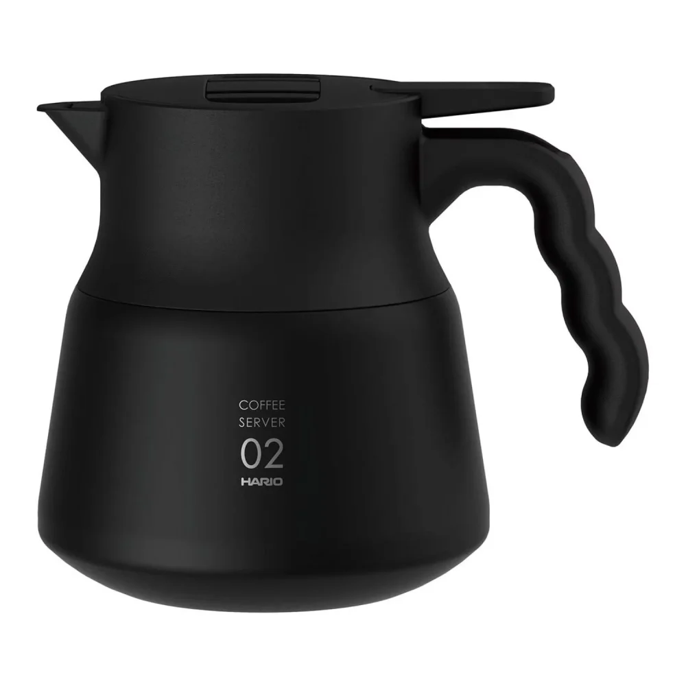 Servidor isotérmico Hario V60-02 Plus acero inoxidable 600 ml negro :: Green Plantation
